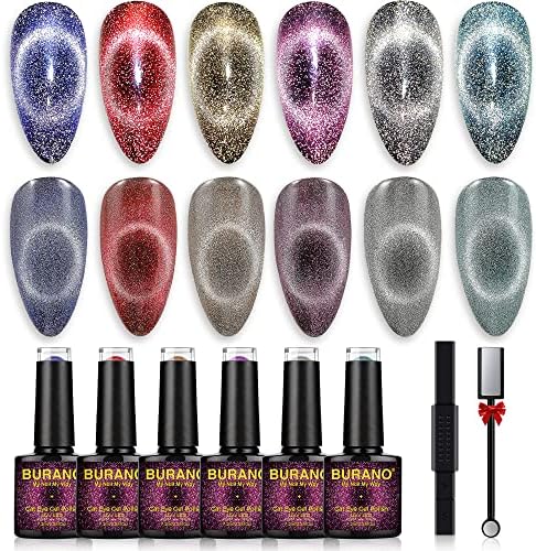 Amazon.com : Cat Eye Gel Nail Polish Set, Magnetic Nail Polish Gel ...