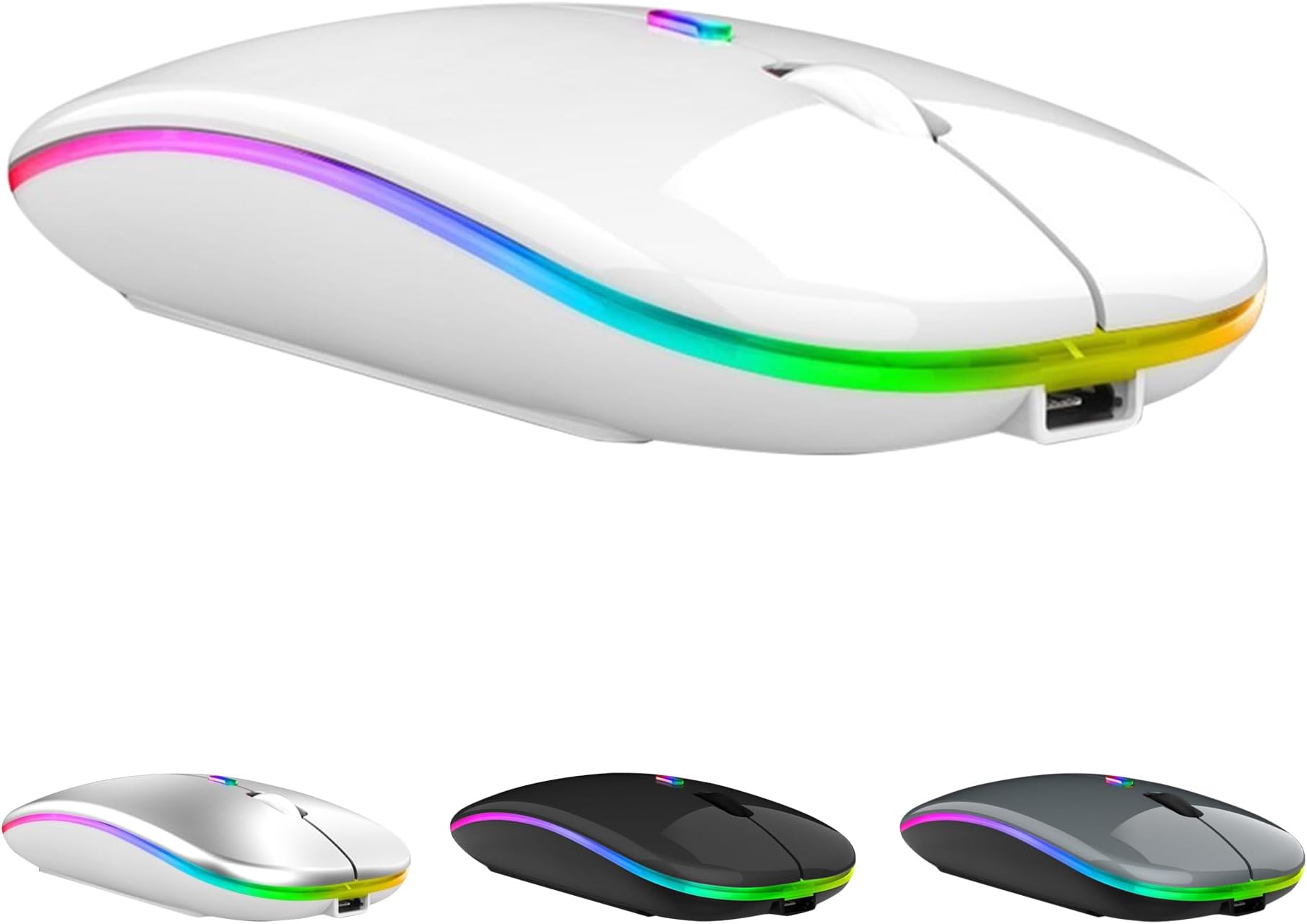 Amazon.com: Memo Tech LED Wireless Mouse, Slim Silent Mouse for PC ...