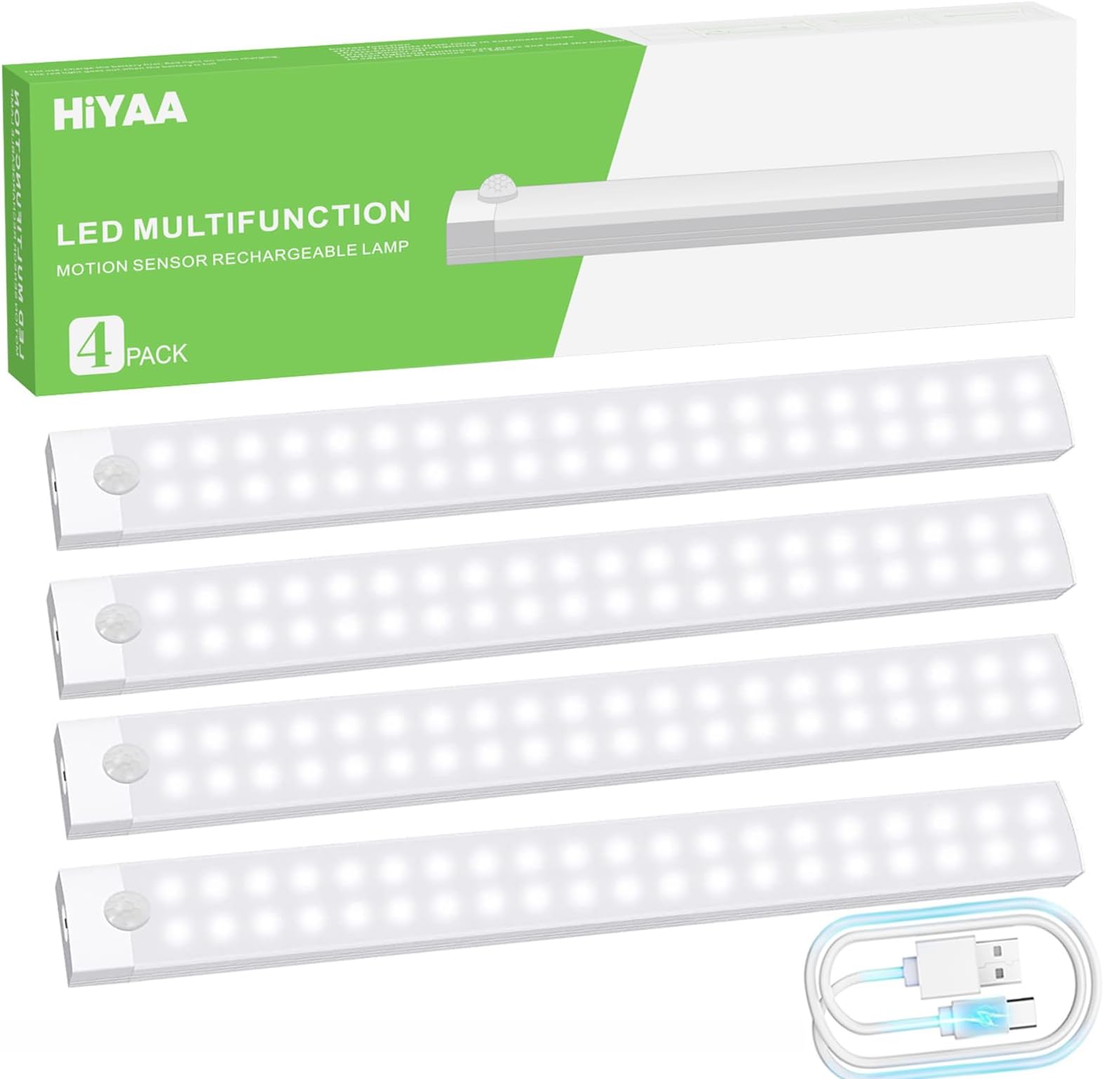 Motion Sensor Lights Rechargeable 40 LEDs Wireless Dimming Indoor Night ...