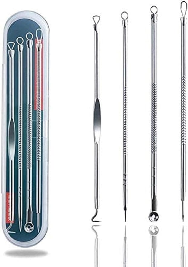 4PCS Blackhead removal tool kit. Four-piece with storage box for nose ...