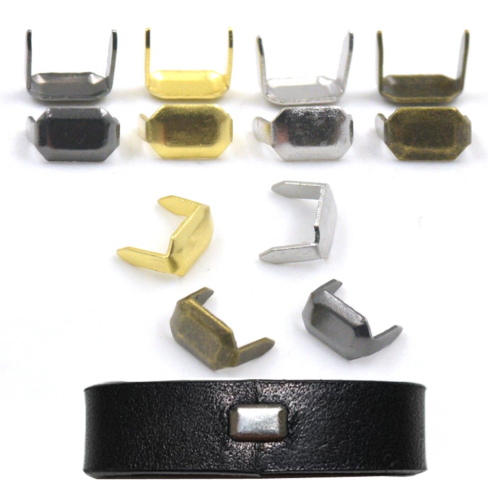 Amazon.com: Bluemoona 100 Pcs - Brass Staple 8mm Leather Belt Loops ...
