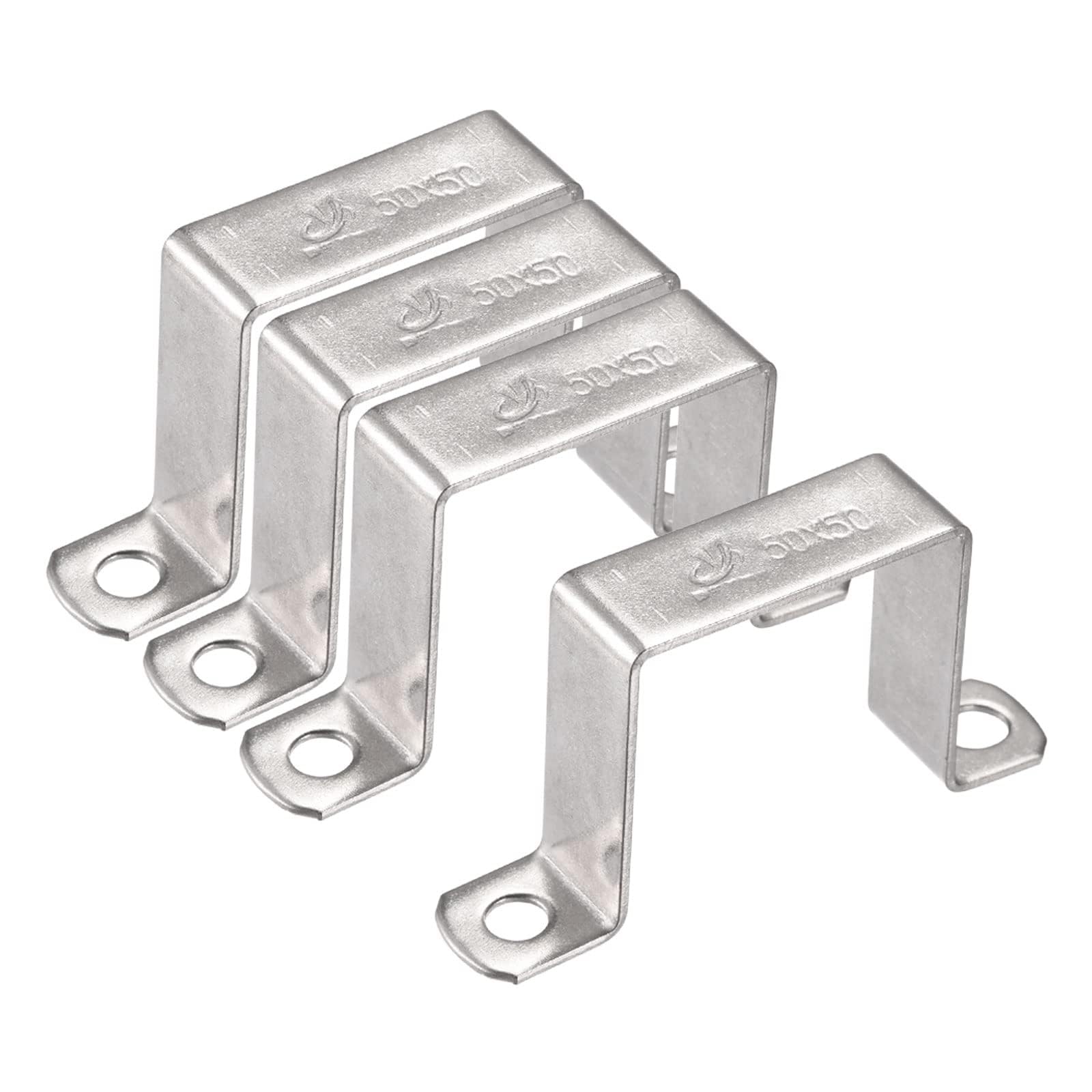 TA-VIGOR 4Pcs U Shaped Connector Bracket, 50mm x 50mm Stainless Steel ...