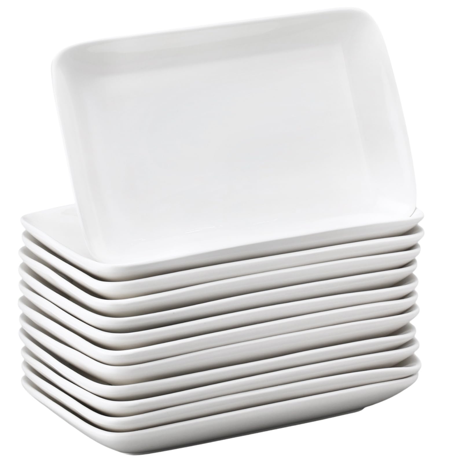 Snapklik.com : Irenare 12 Pcs 10 Inch Rectangular Salad Plates White ...