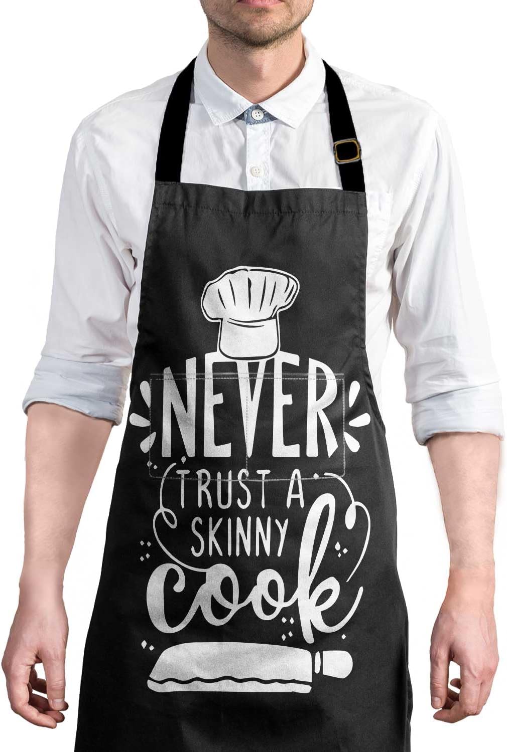 Amazon.com: SSCSTS Funny Apron, Never Trust A Skinny Cook for Men Women ...
