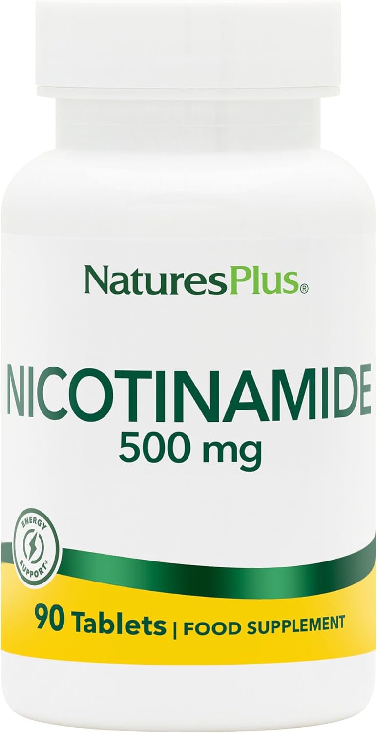 NaturesPlus Nicotinamide 500mg - No Flush Vitamin B3 as Nicotinamide ...