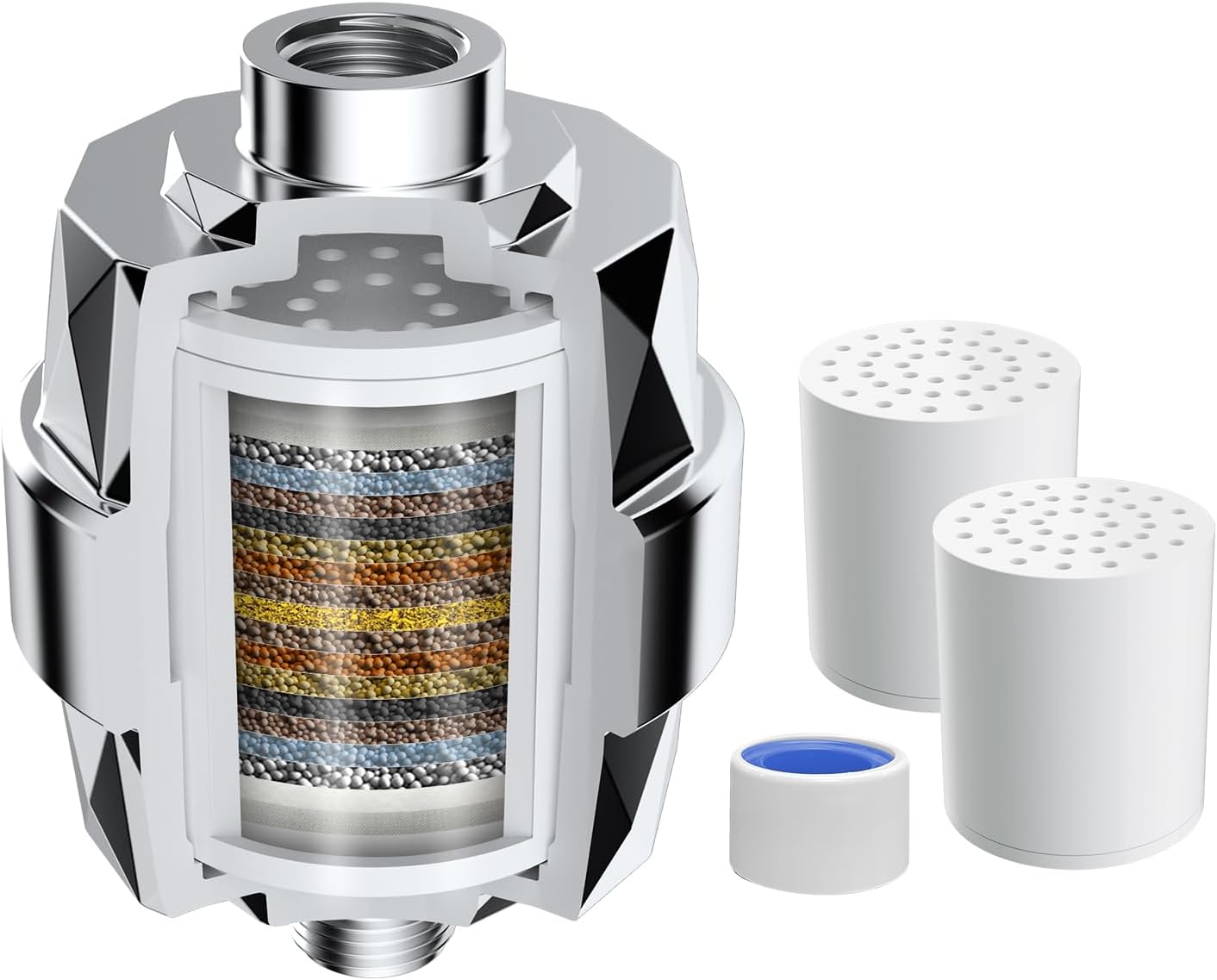 Hibbent Shower Filter for Hard Water, High Output Shower Head Filter to ...