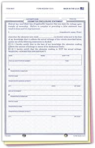 Amazon.com : Generic Odometer Disclosure Statements with Blue Screen ...