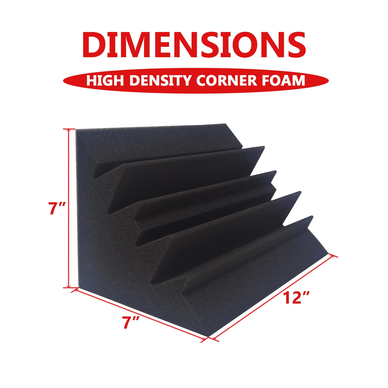 Snapklik.com : Saiqiang 4 Pack Bass Traps Acoustic Foam Corner 7 X 7 X 12