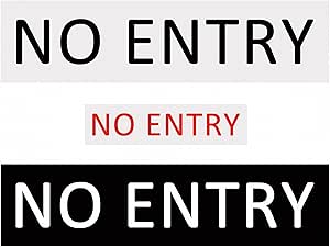 NO ENTRY Sign Self Adhesive Plaque Decal Home Sign (Style 1, 50x200mm ...