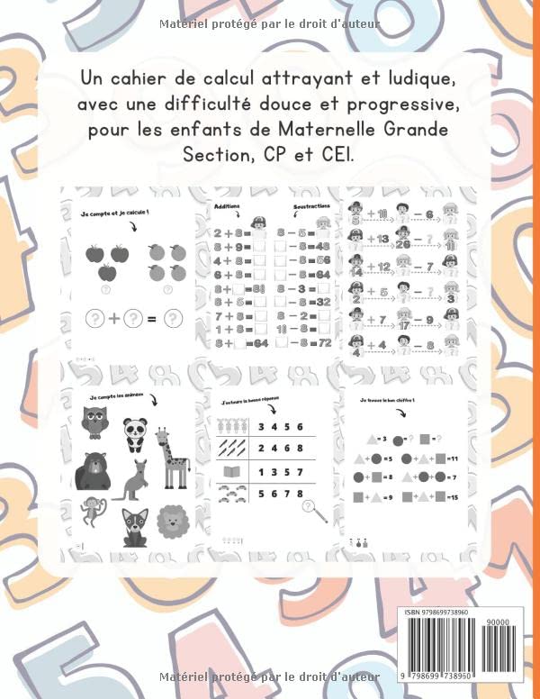 Snapklik.com : MON CAHIER DE CALCUL Additions Soustractions GS CP CE1 ...