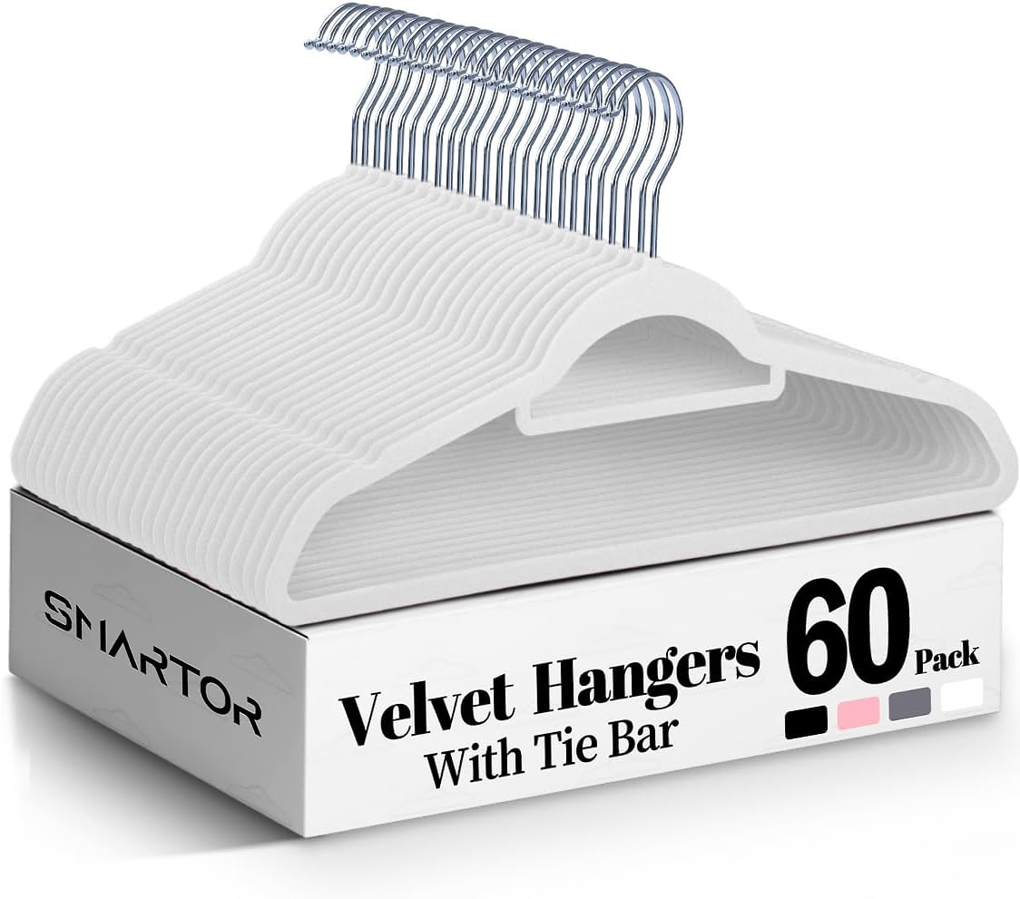 Amazon.com: Simple Deluxe Velvet Hangers 50 Pack, Non-Slip Clothes ...