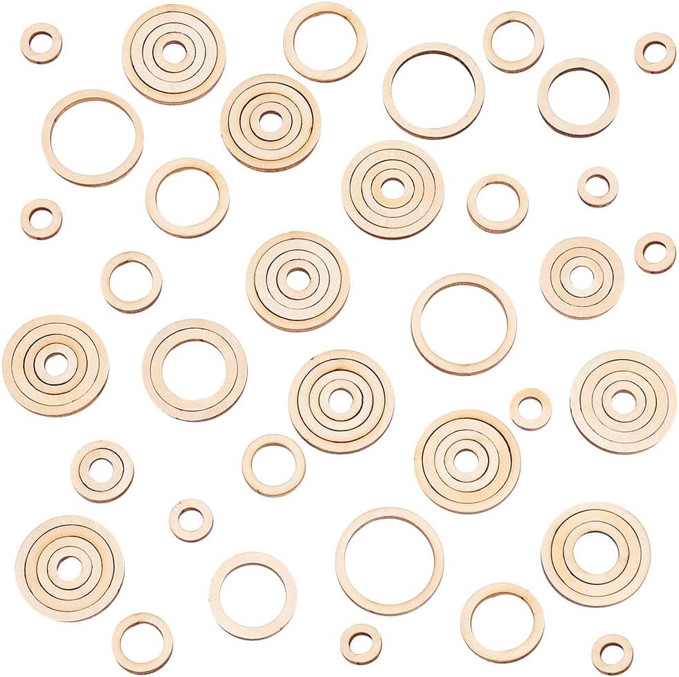 Amazon.com: PandaHall 120pcs Round Wood Linking Rings Wooden Discs ...