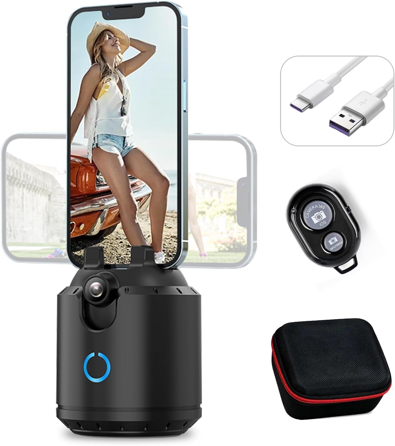 Amazon.com: Auto Face Tracking Tripod for iPhone,360°Rotation ...