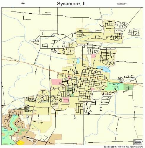 Amazon.com: Large Street & Road Map of Sycamore, Illinois IL - Printed ...