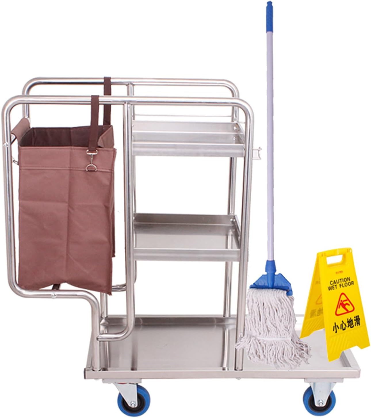Amazon.com: Stainless Steel Cleaning Cart, Commercial Traditional ...