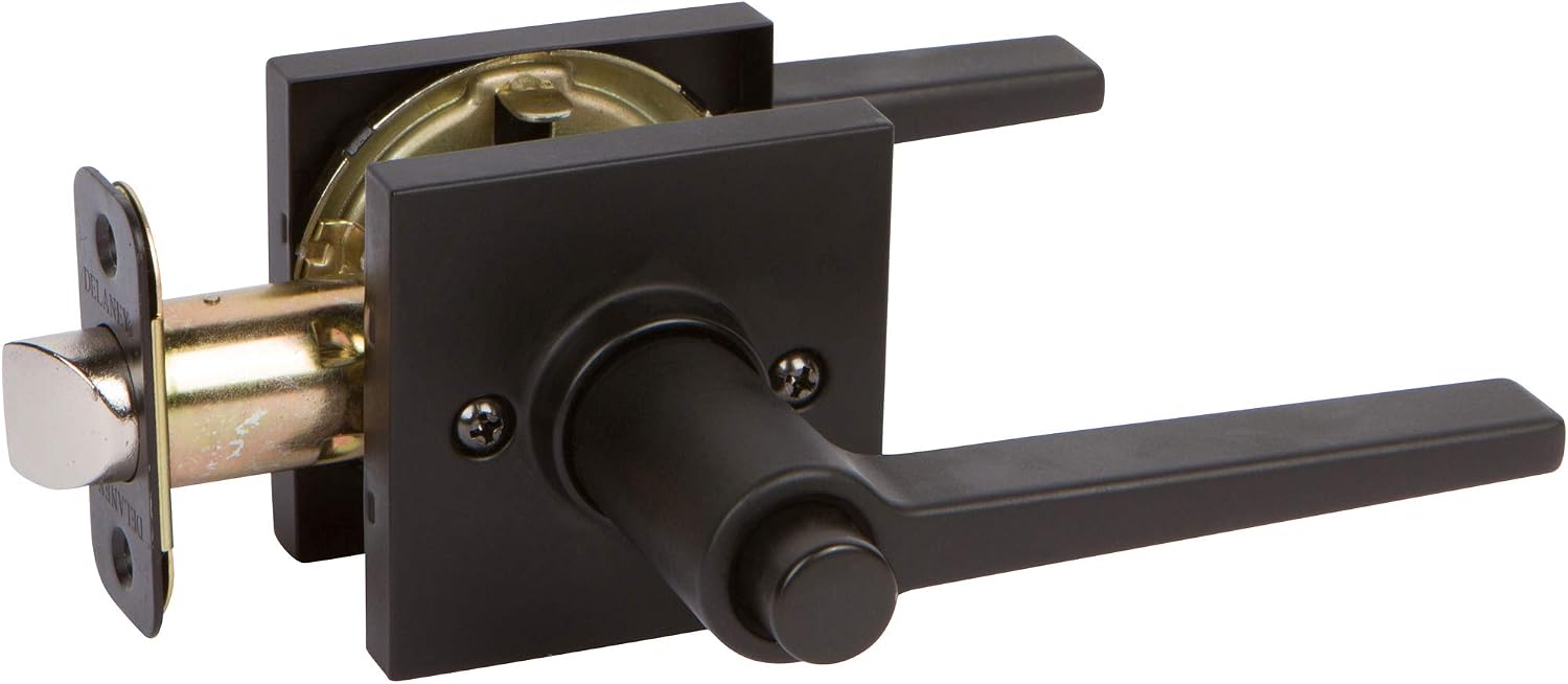 Tulina Push Button Privacy Lever Square Black - Amazon.com