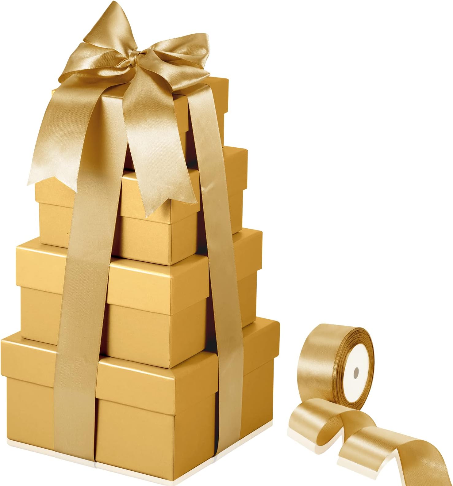 Amazon.com: Teling 4 Pieces Christmas Nesting Gift Box Christmas Boxes ...