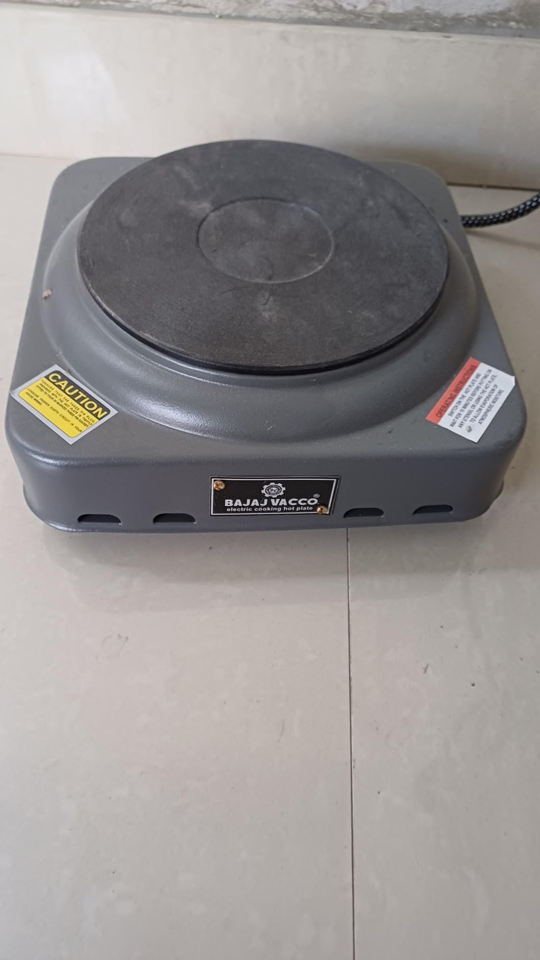 Buy BAJAJ VACCO Radiant Electric Tawa Hot Plate 1000 watt Pc Without ...