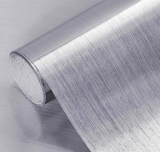 SUNBIRD Silver Brushed Steel Car Wrap Vinyl Roll with Air Release ...