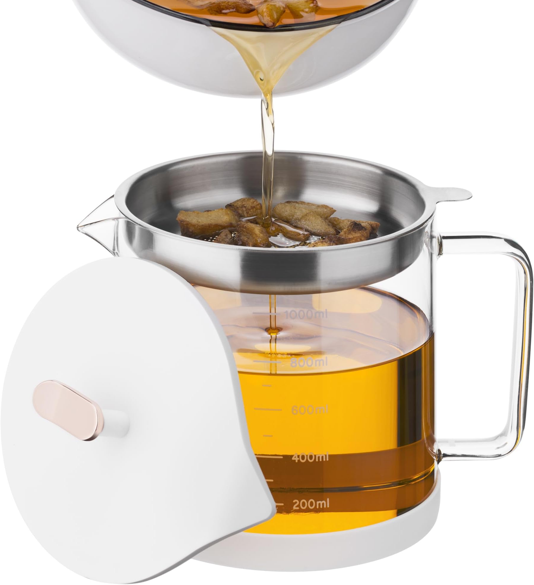 Amazon.com: Navaris Glass Oil Container with Strainer - 1 L (33.8 oz/4. ...