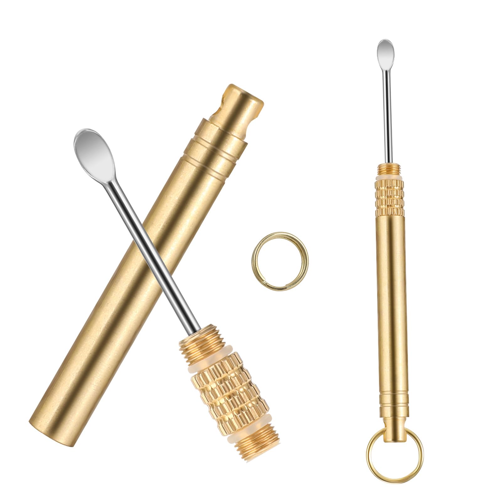Amazon.com: 2 PCS Ear Wax Removal Tool, Brass Ear Scoop Folding Type ...