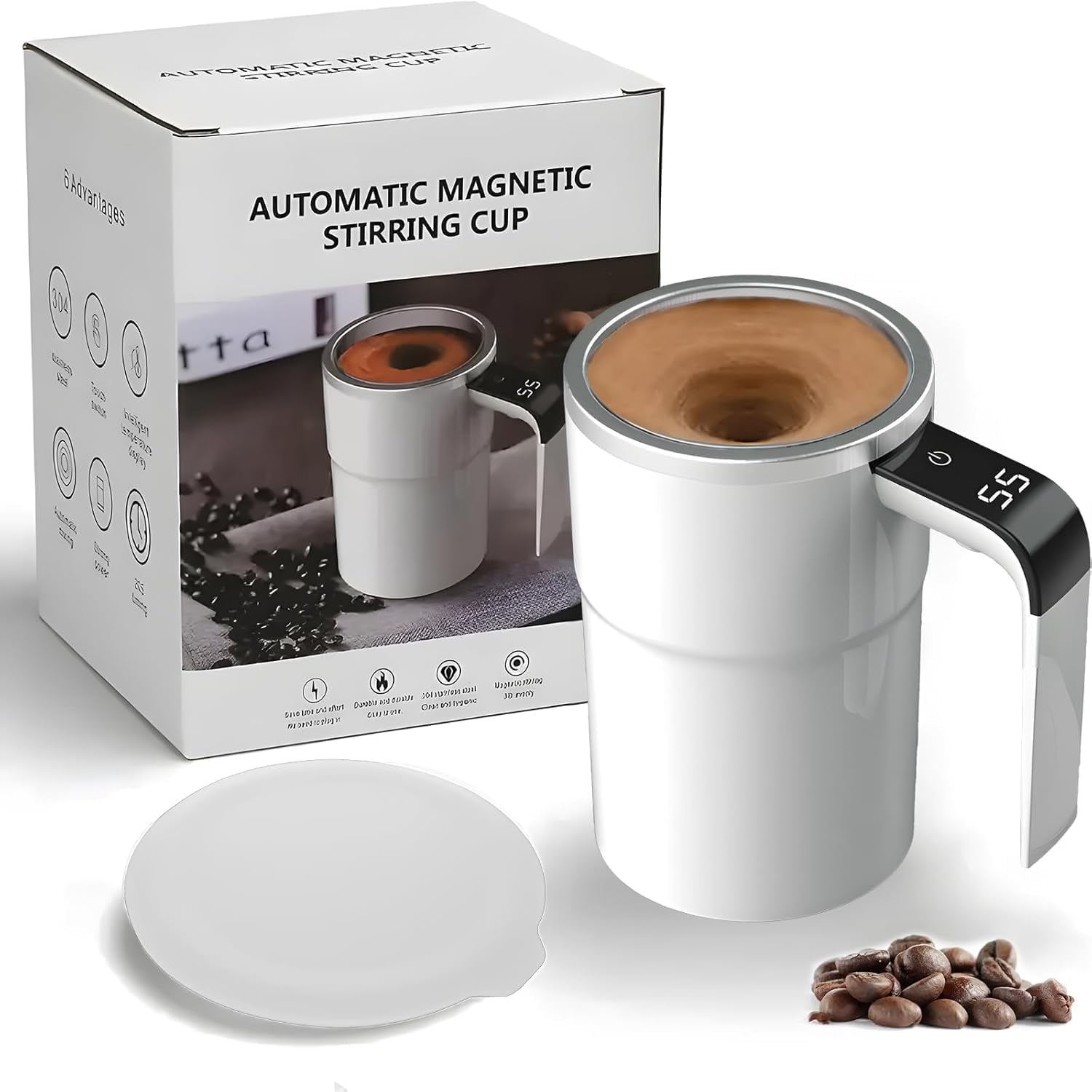 Amazon.com: Intelligent Coffee Cup with Lid, Automatic Sti, Self ...