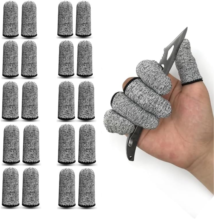 Amazon.com: （20 PCS）Cut Resistant Finger Cots Protector Finger Sleeve ...