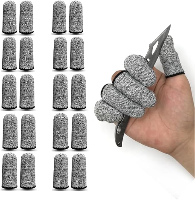 Amazon.com: （20 PCS）Cut Resistant Finger Cots Protector Finger Sleeve ...