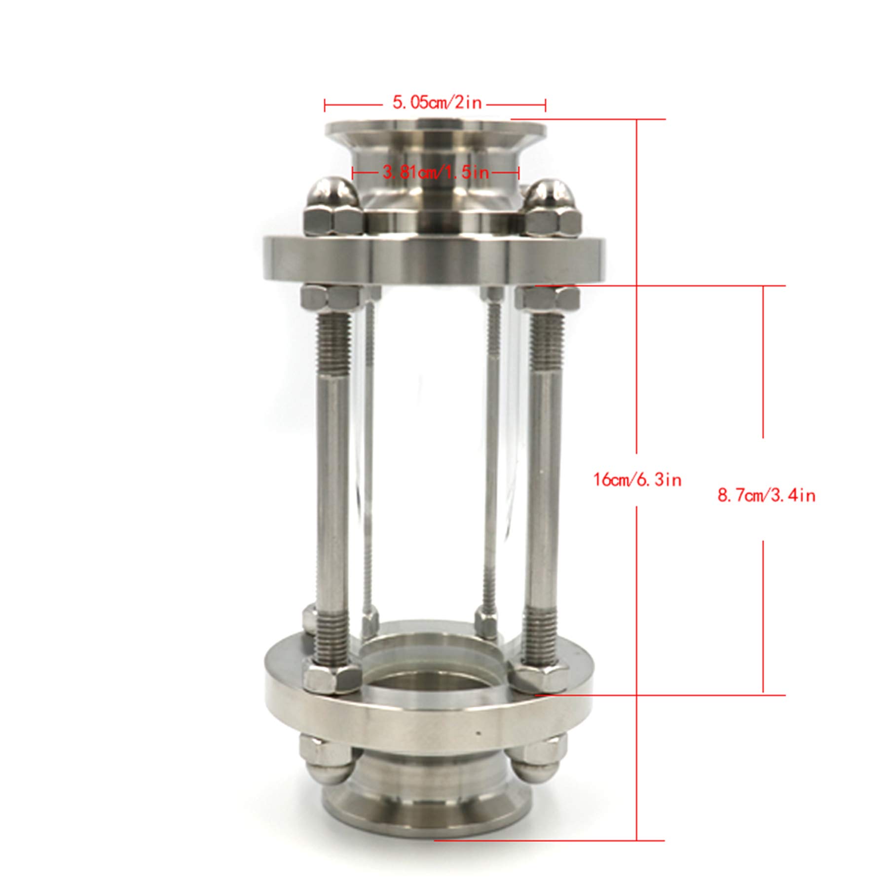 Buy Yaegarden 1.5'' Sanitary Sight Glass in-Line Sight Glass with Clamp ...