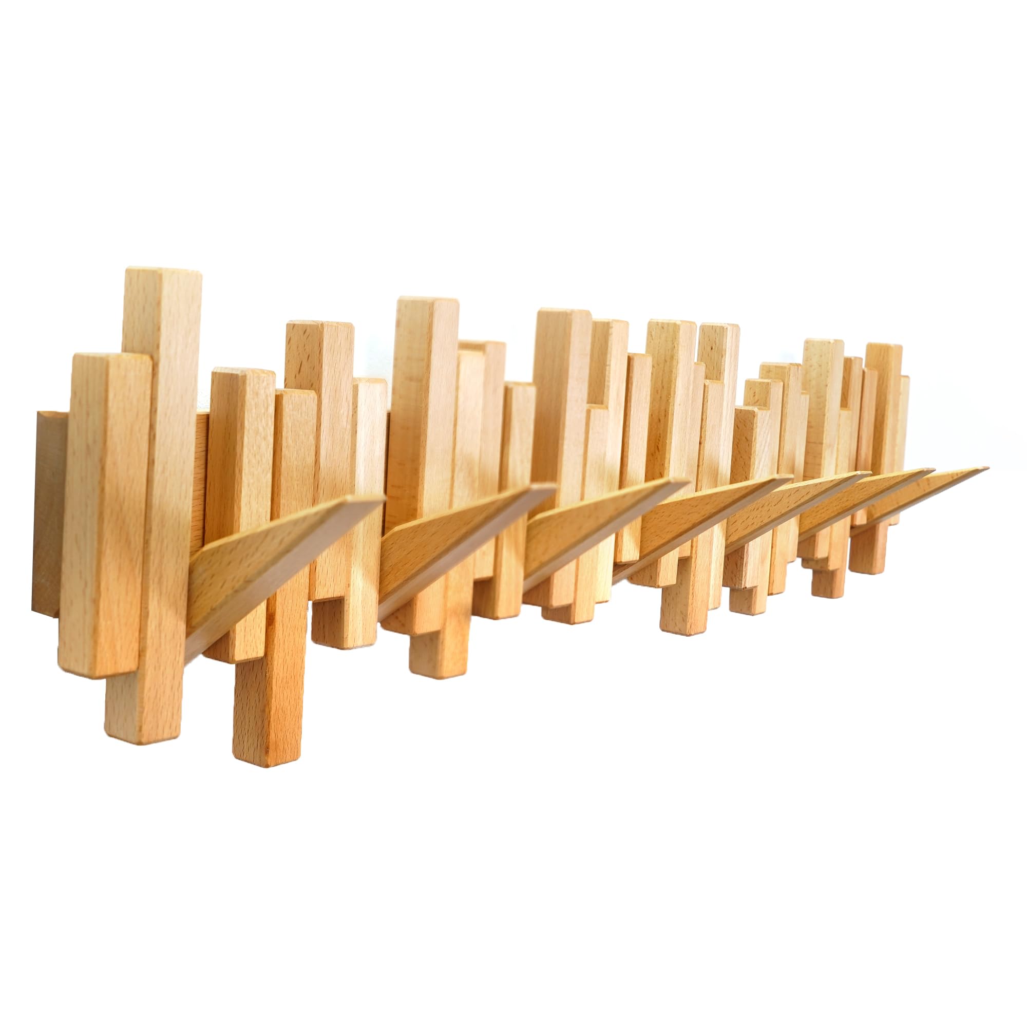 Amazon.com: Acsigesn Wooden Coat Rack Wall Mounted Sticks Multi Rack ...