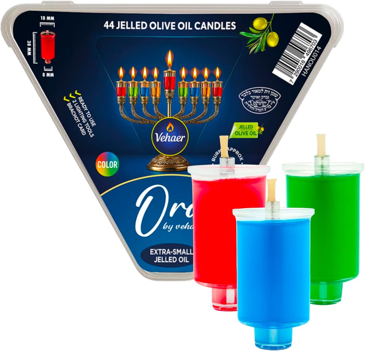 Amazon.com: Vehaer Menorah Oil Cups, 44 Pre-Filled Jelled Oil X-Small 1 ...