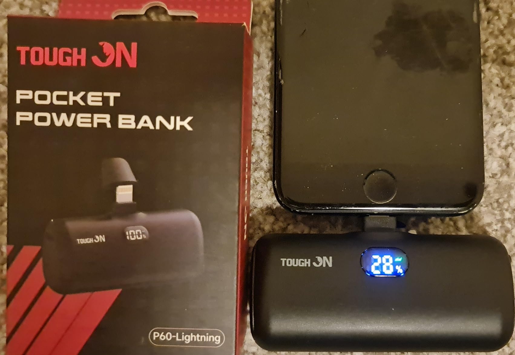 Tough On Mini Portable Charger 5000mAh Power Bank USB C Charging Small ...