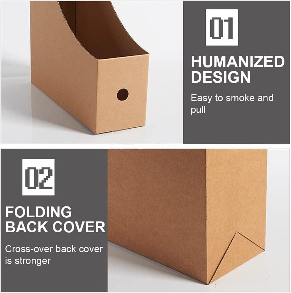 Magazine File Recycled Cardboard Magazine Box Pack of 5 File Organiser ...