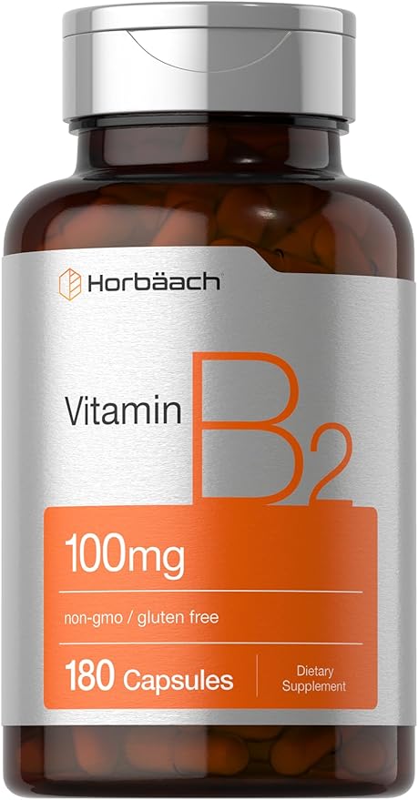 Amazon.com: Horbäach Vitamin B-2 100mg | 180 Capsules | Non-GMO ...