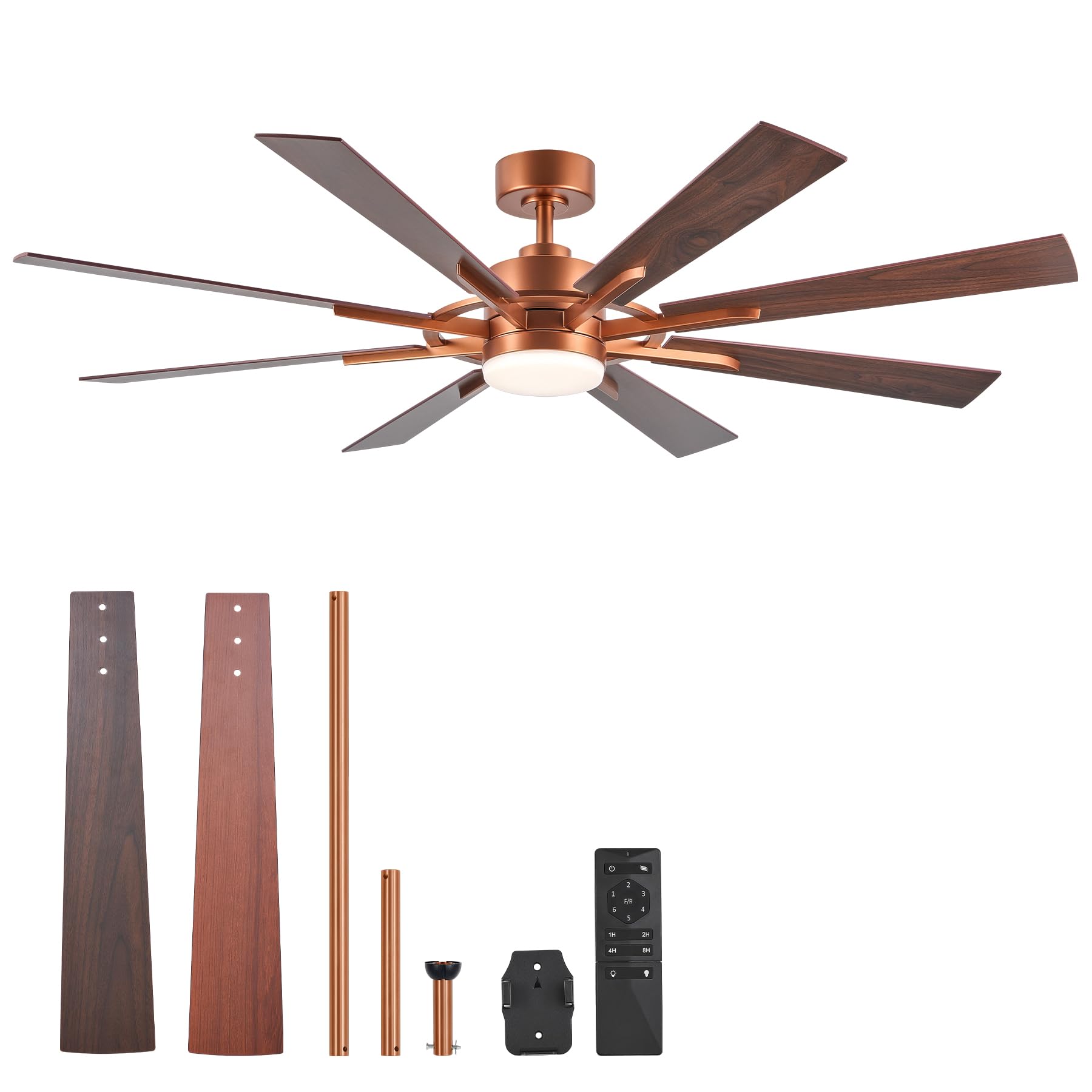 VONLUCE Ceiling Fans with Lights and Remote, 60 Inch Ceiling Fan, 6 ...