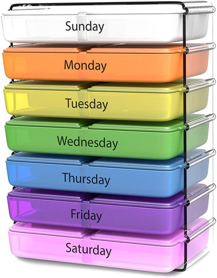 Amazon.com: Weekly Medicine Container Daily Pill Organizer- 7 Day ...