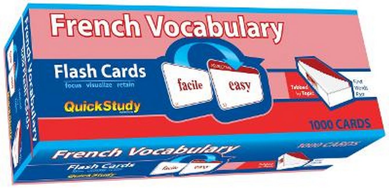 French Vocabulary Flash Cards (1000 Cards): A Quickstudy Reference Tool ...