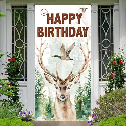 Amazon.com: Deer Happy Birthday Photography Background Banner Hunting ...