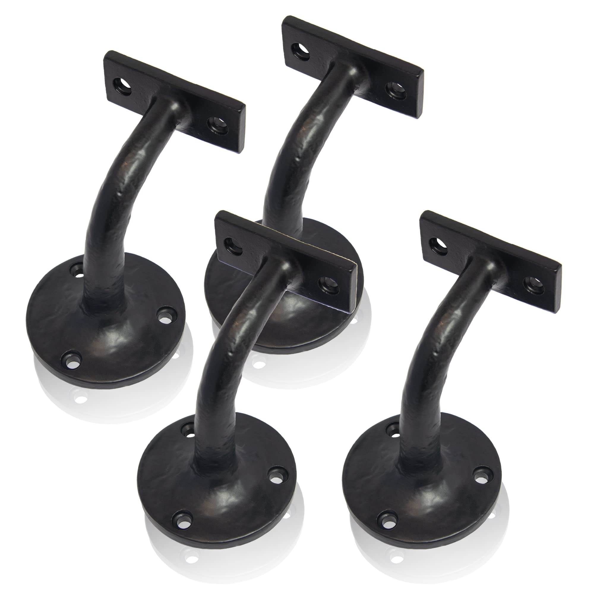 XFORT Smithy's Range Black Antique Handrail Brackets, Traditional Cast ...