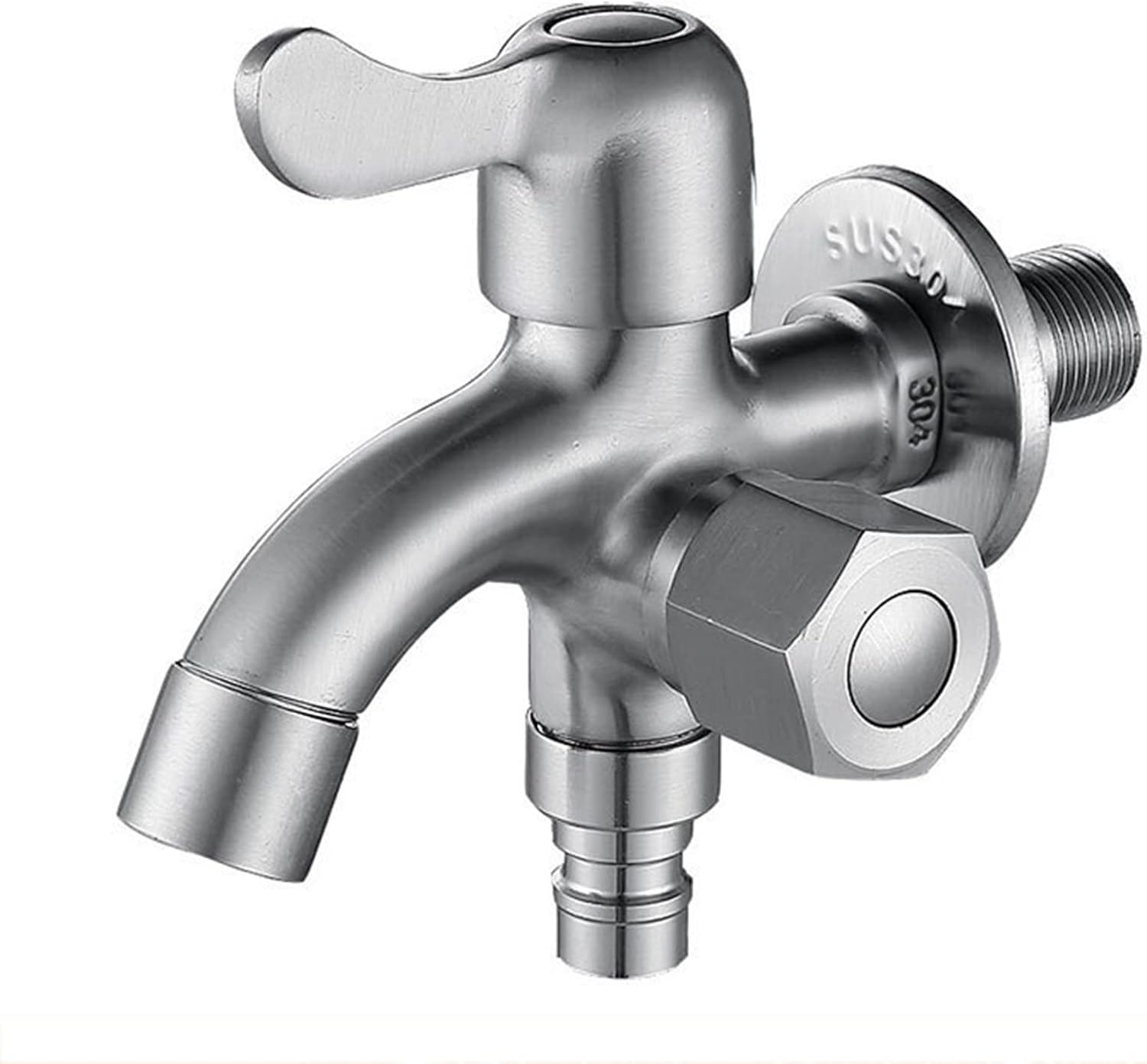 Amazon.com: BiaoTeng Double Spigot Outdoor Faucet,One in Two Out ...