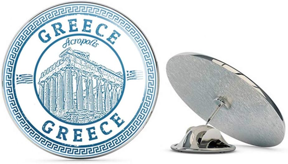 Amazon.com: Greece Acropolis Round Metal 0.75" Lapel Pin Hat Shirt Pin ...
