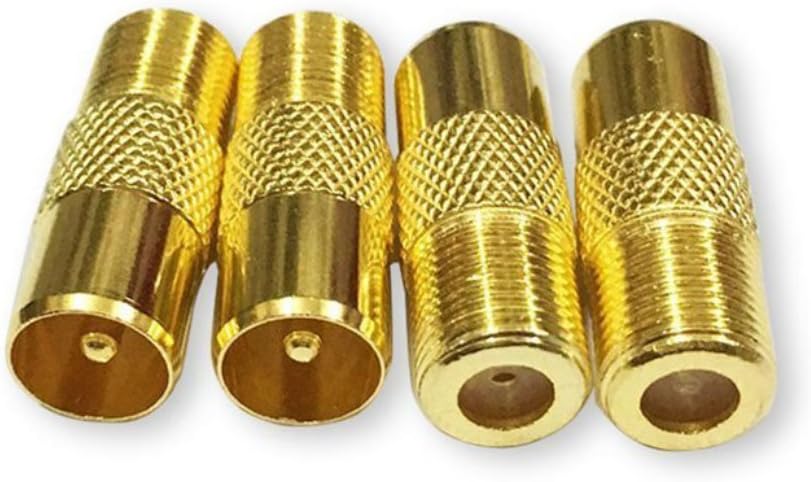 Amazon.com: Besmelody F Female to TV PAL Male Plug Coaxial Connector ...