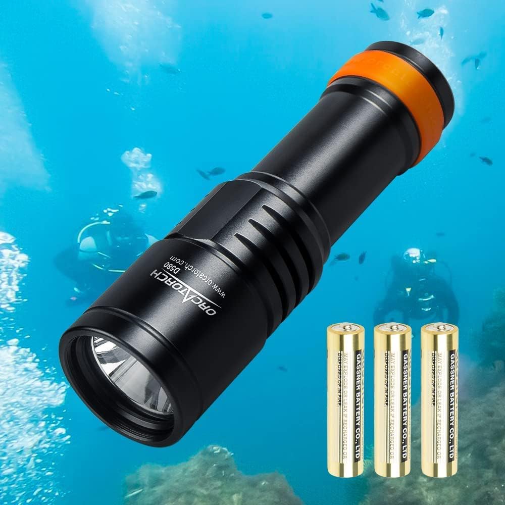 Orcatorch D580 Scuba Dive Light, Max 530 Lumens Underwater Flashlight ...