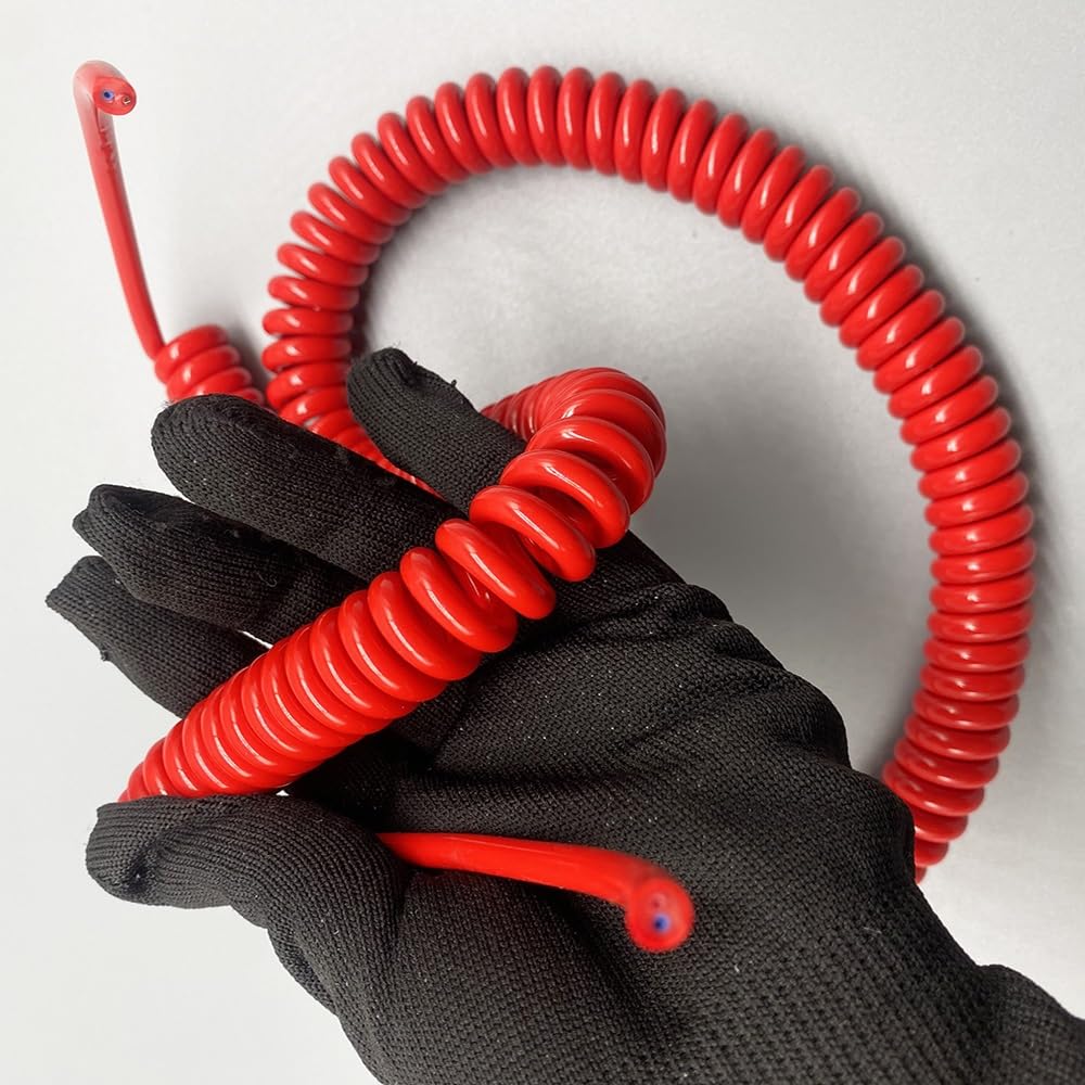 Extension Retractil Spiral Telescopic Spring Coiled Cable Wire, 5 Cores ...