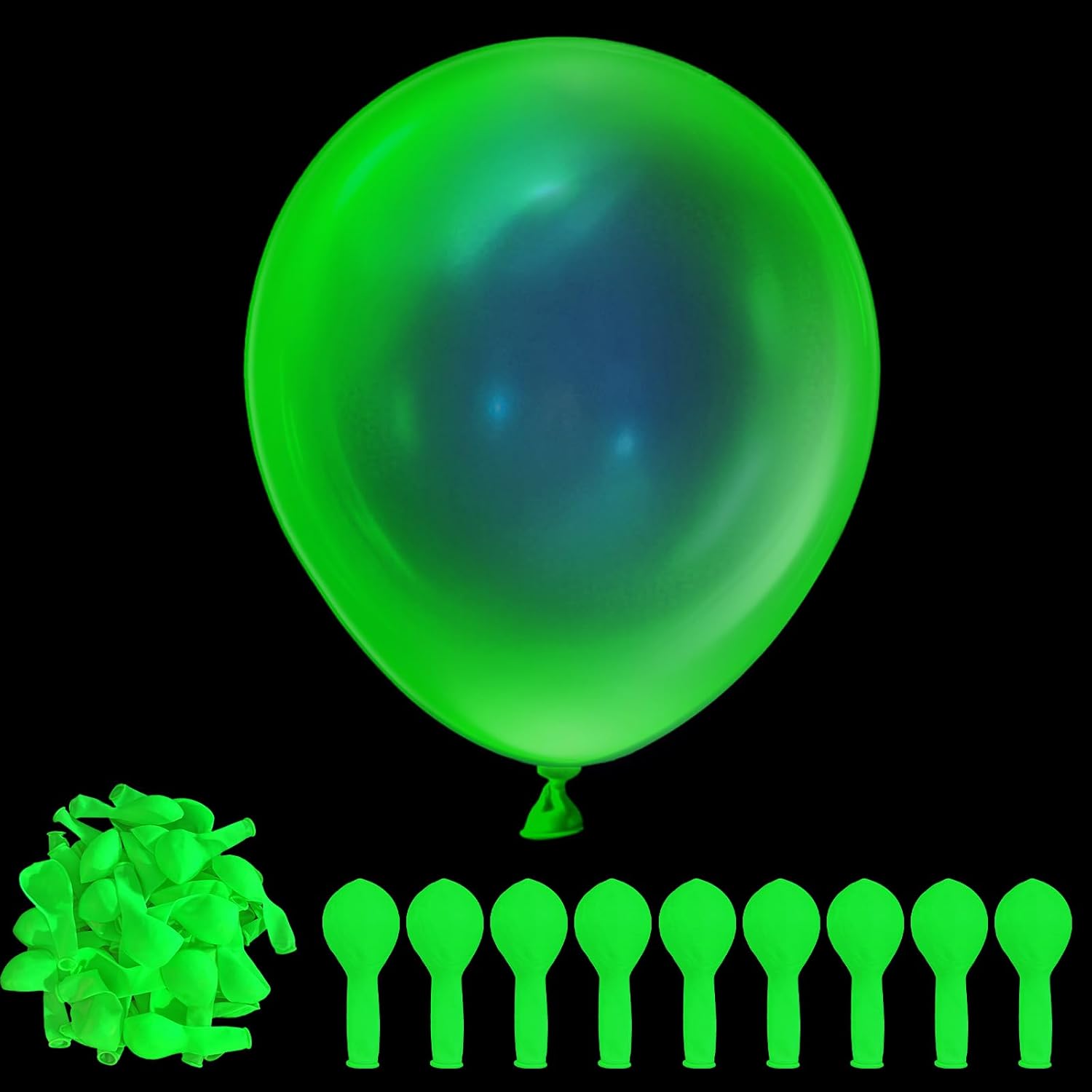 Amazon.com: 100 Pcs UV Neon Green Balloons 12 inch Neon Party Supplies ...