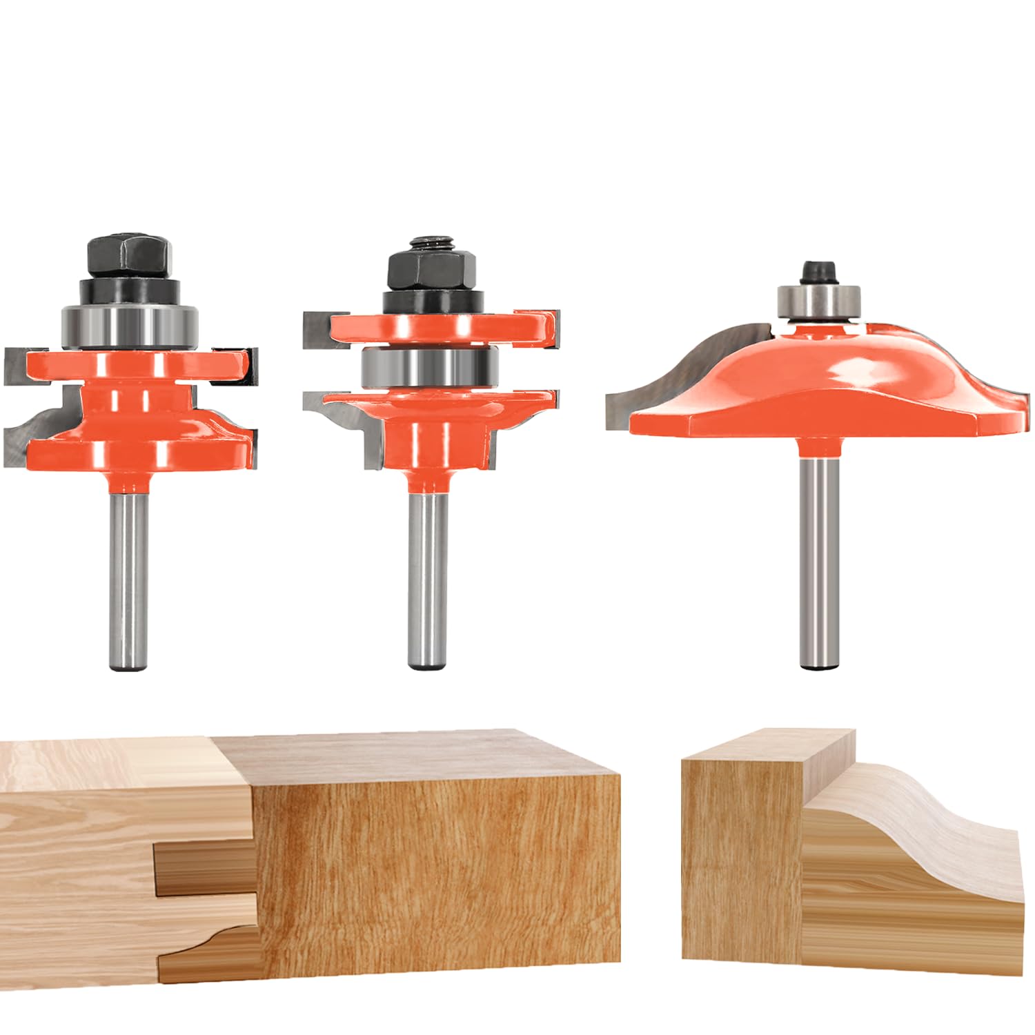 Akylin Ogee Rail and Stile Router Bits,3PCS Router Bit Set 1/4 Inch ...