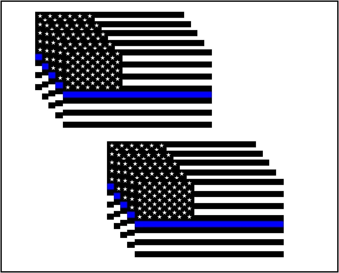 Amazon.com: Pack of 10 Police Officer Thin Blue Line American Flag ...