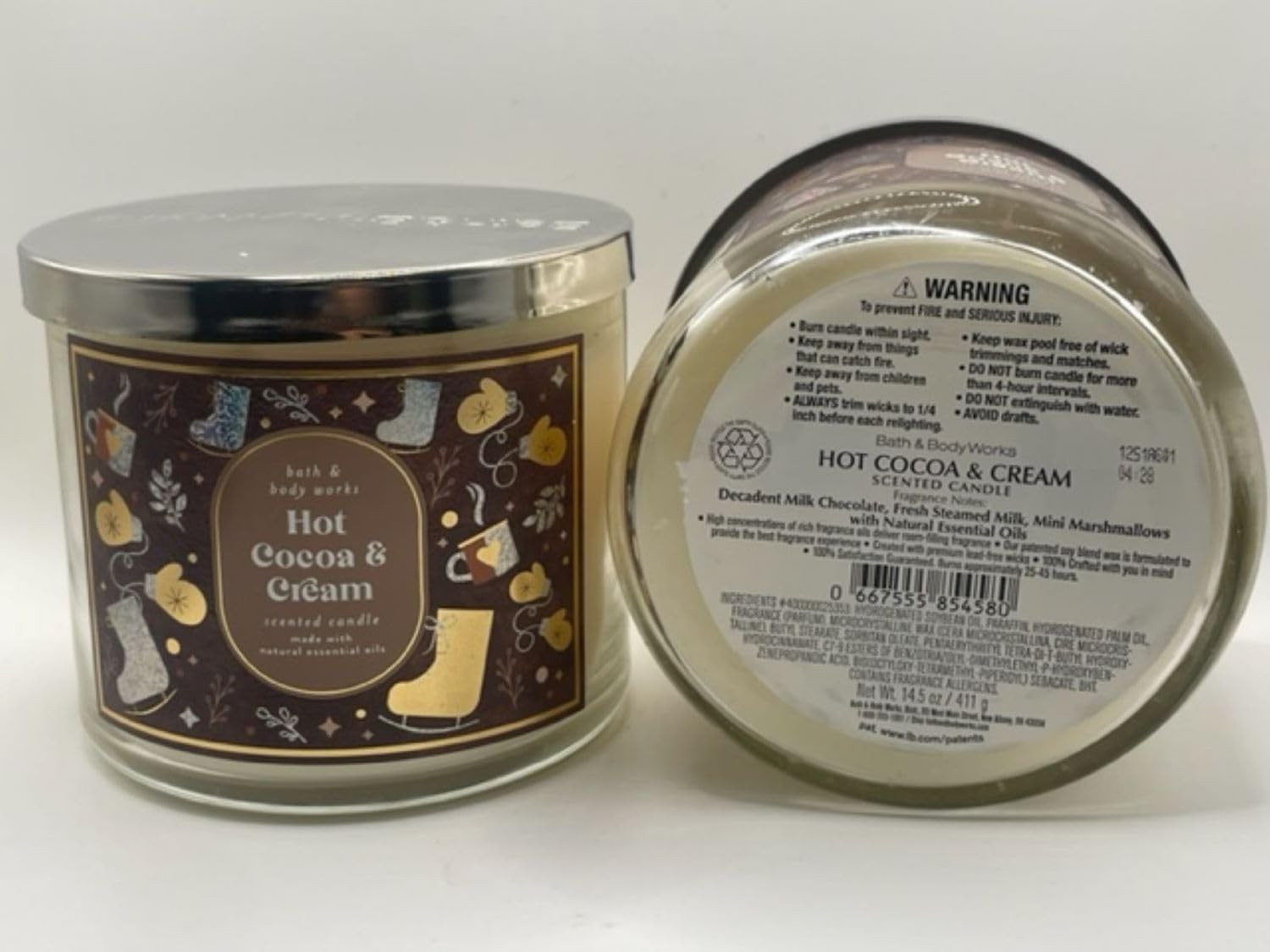 Amazon.com: Set of 2 Hot Cocoa and Cream 3 Wick Candles 14.5 Ounce Each ...