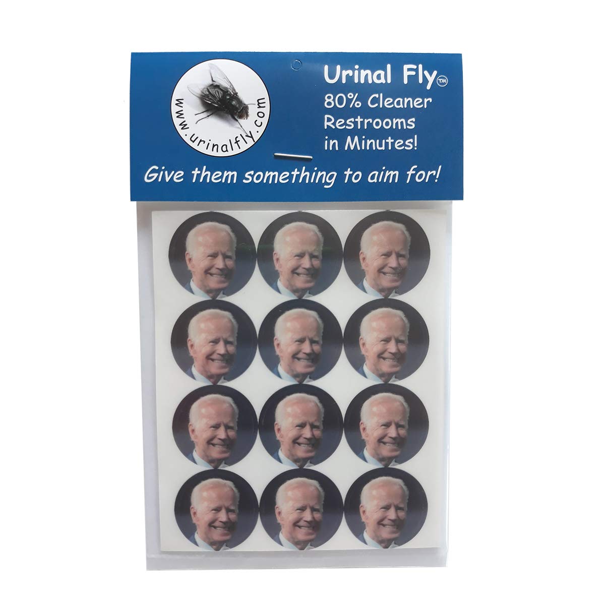 Urinal Fly Toilet Stickers, 12 Pack, Joe Biden Targets, 80% Cleaner ...