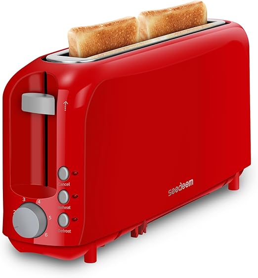 Amazon.com: SEEDEEM 2 Slice Slim Toaster, Single 10" Long Slot Toaster ...